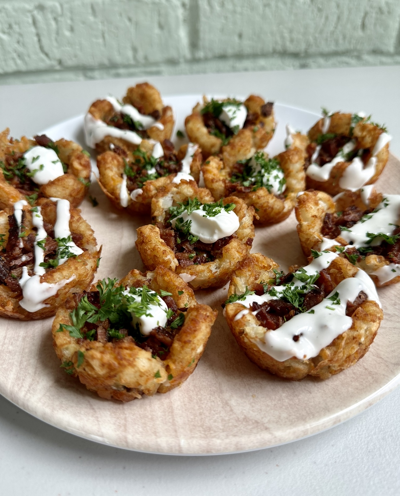 Loaded Tater Tot Cups - Dang That's Sweet