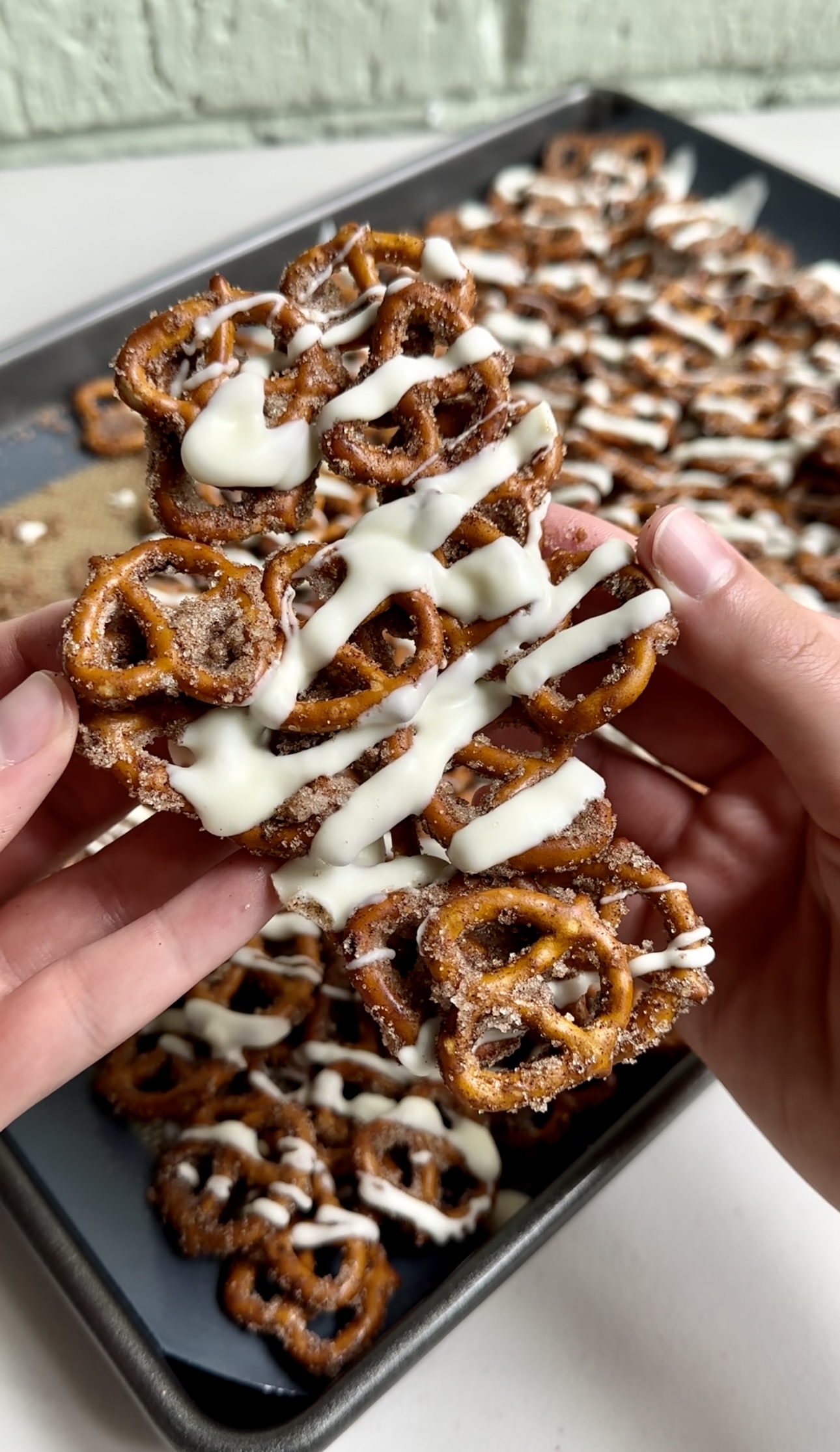 Cinnamon Roll Pretzels - Dang That's Sweet