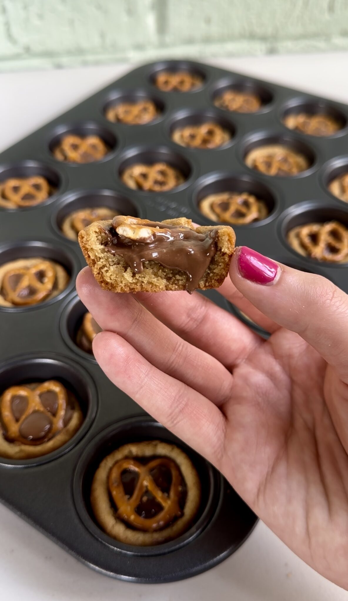 Peanut Butter Pretzel Cookie Cups - Dang That's Sweet