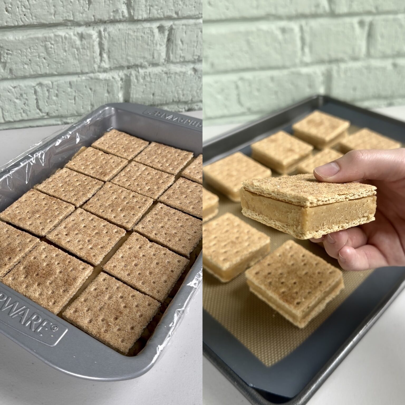 Peanut Butter Cookie Dough Grahamwiches - Dang That's Sweet