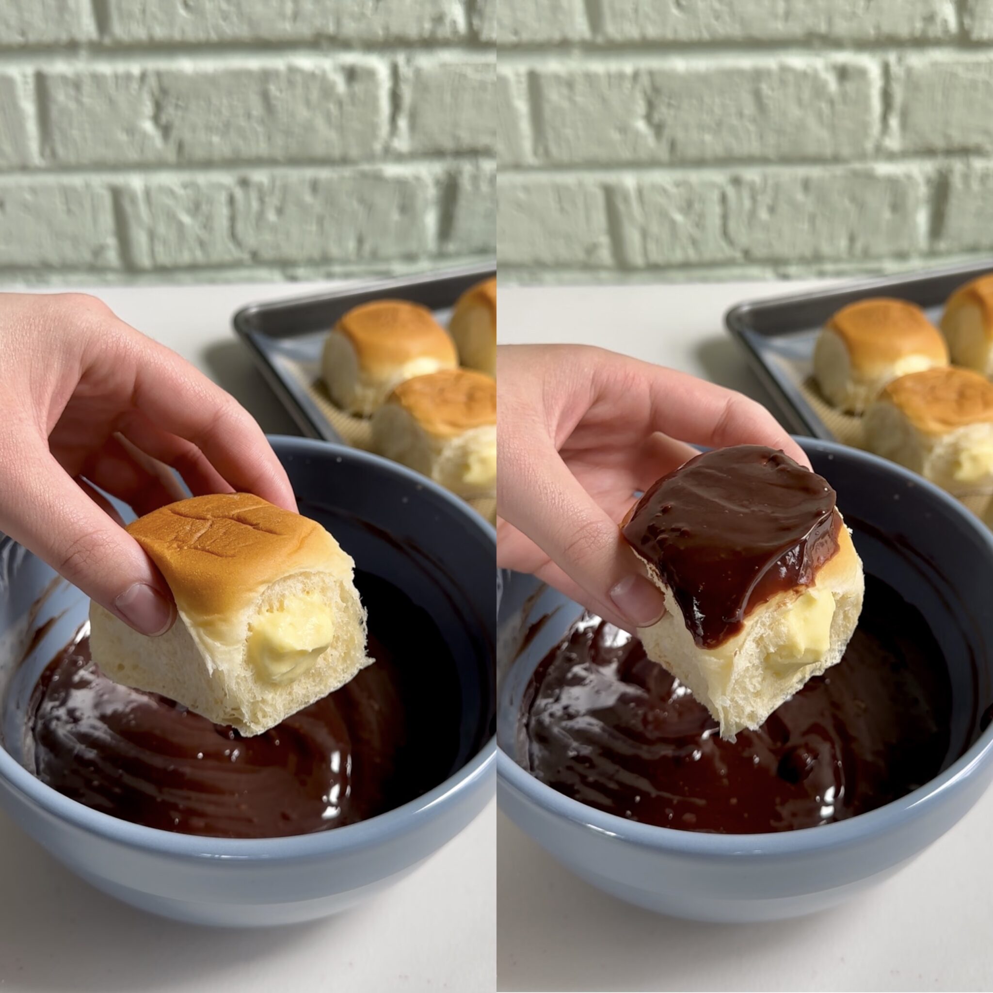 Boston Cream Hawaiian Rolls - Dang That's Sweet