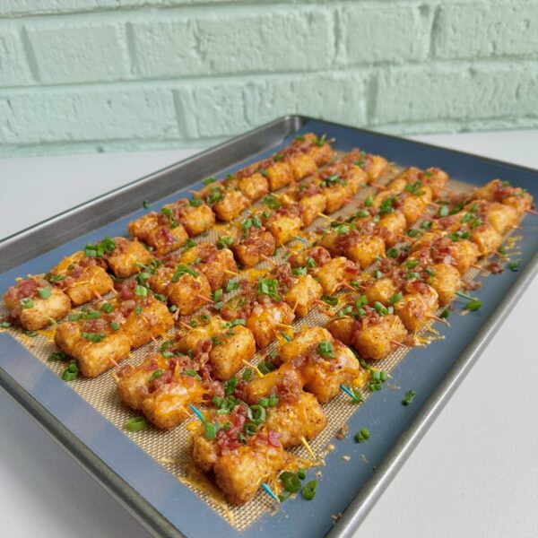 Loaded Tater Tot Skewers - Dang That's Sweet