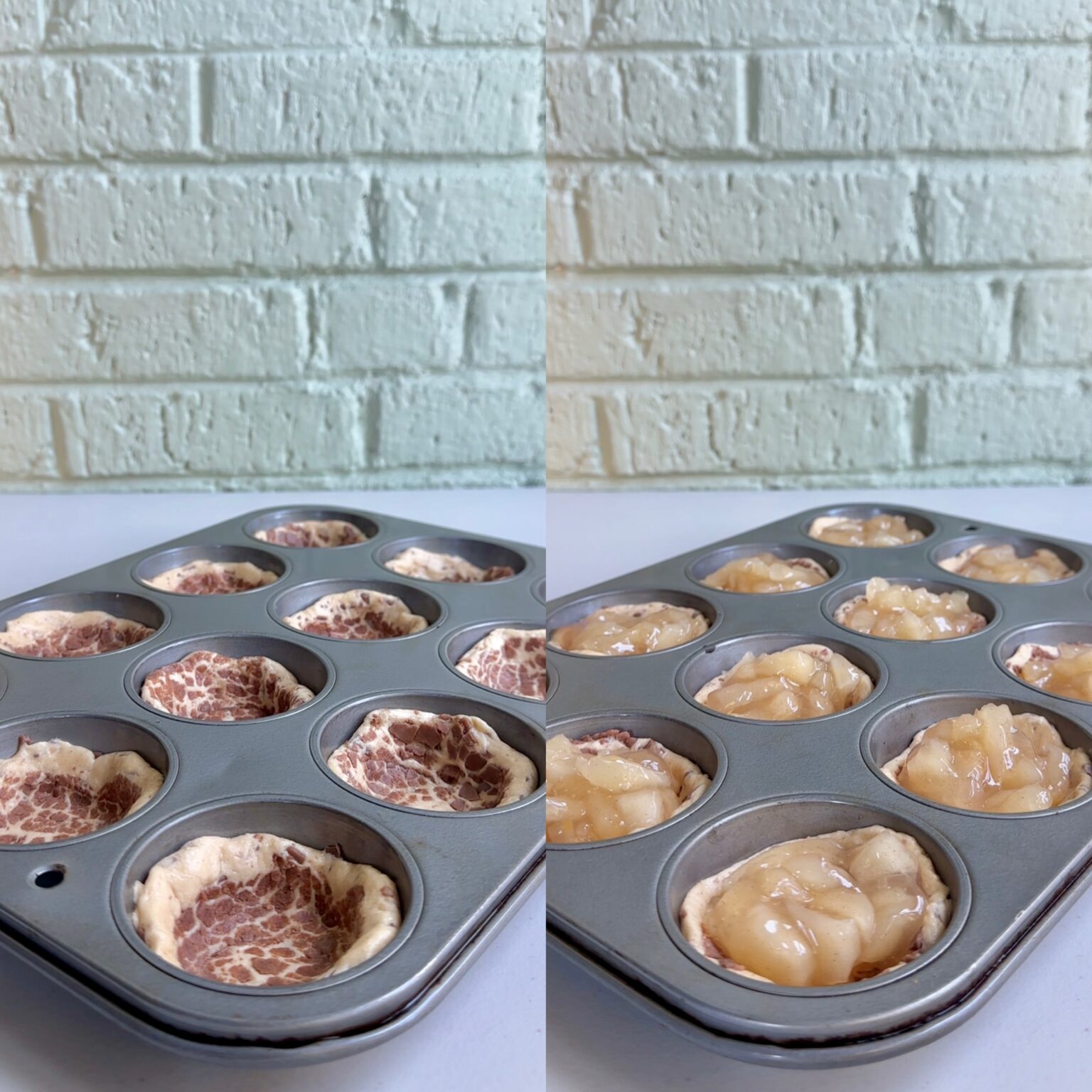 Cinnamon Roll Apple Pie Cups - Dang That's Sweet